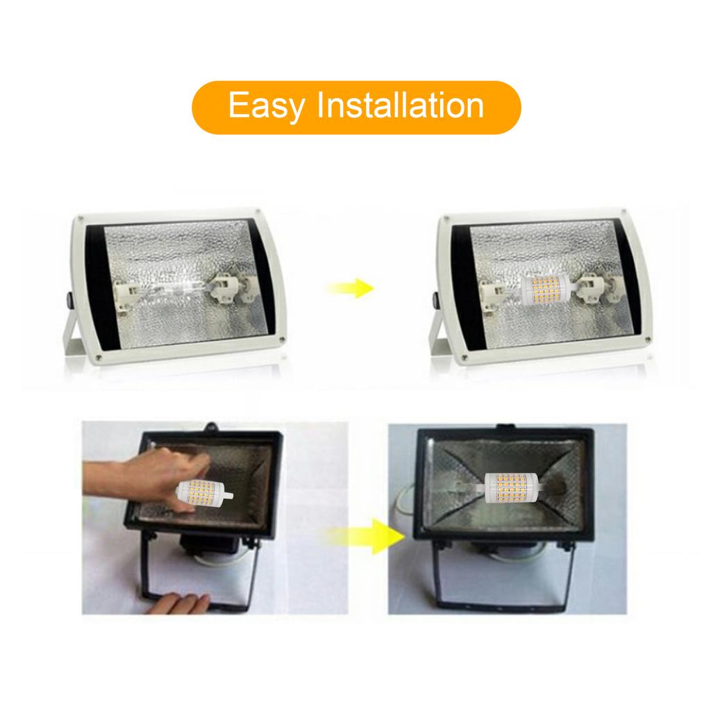 Buy A C220-240V 10W 75 LEDs R7S Corn Light B-ulb Stepless Dimmable ...