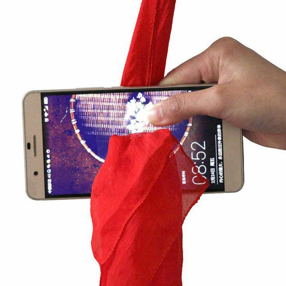 Buy Red Magic Props Silk Scarf Close Up Magic Tricks Silk Through Phone ...