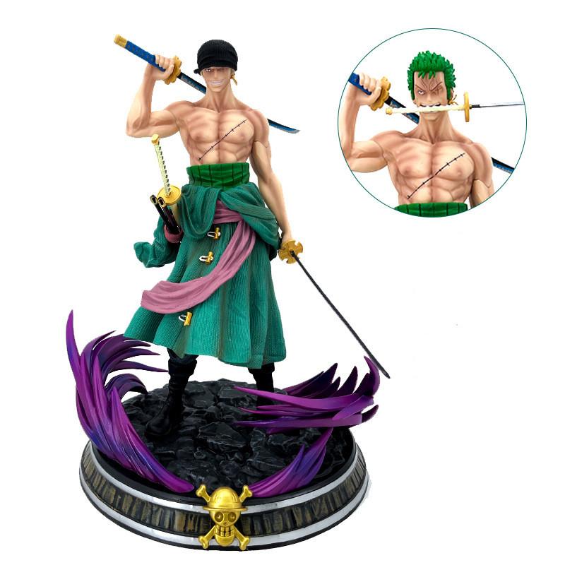 Cheap Anime One Piece Roronoa Zoro Action Figure Santoryu Zoro Double ...