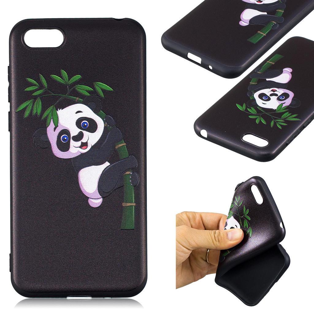 Bamboo Panda Art Painted Soft Black TPU Bumper Back Case Cover for ...