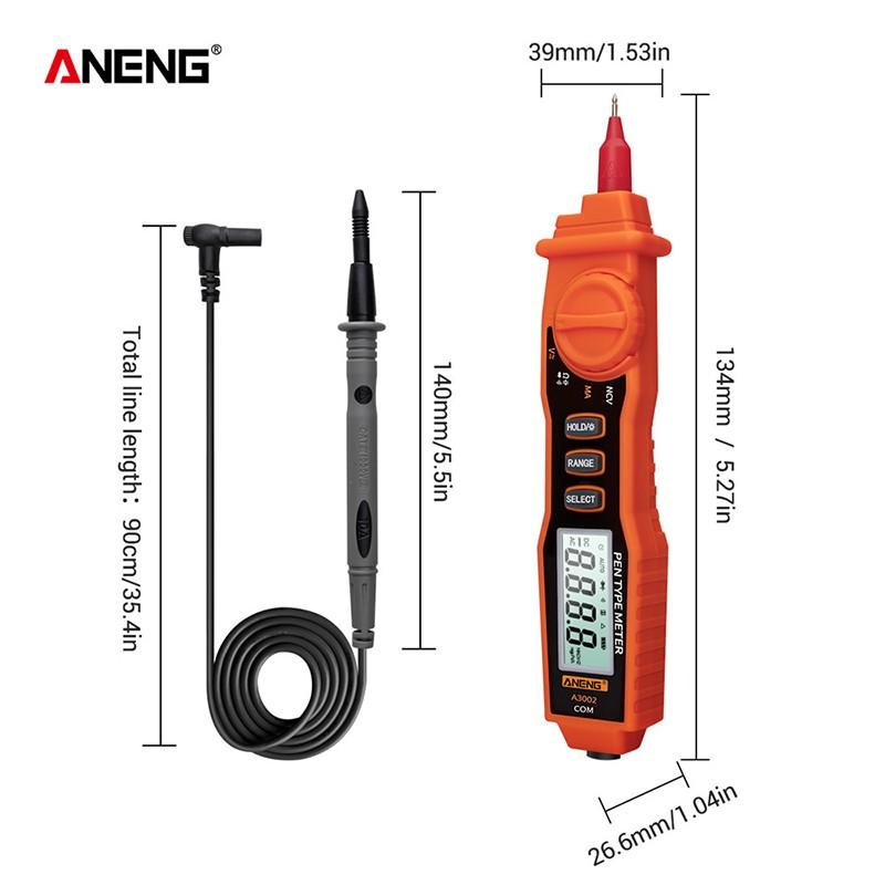 Compre Voltmeter Ammeter With Test Probe Non-Contact Electrical Digital ...