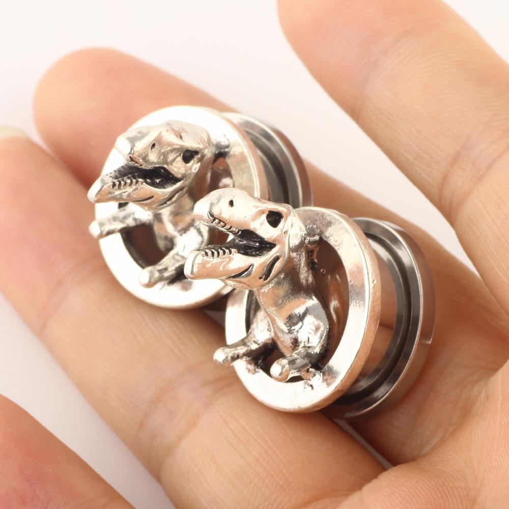 Buy 1 Pair 3D Dinosaur Ear Plugs Gauges 6mm-16mm Ear Tunnels Body ...