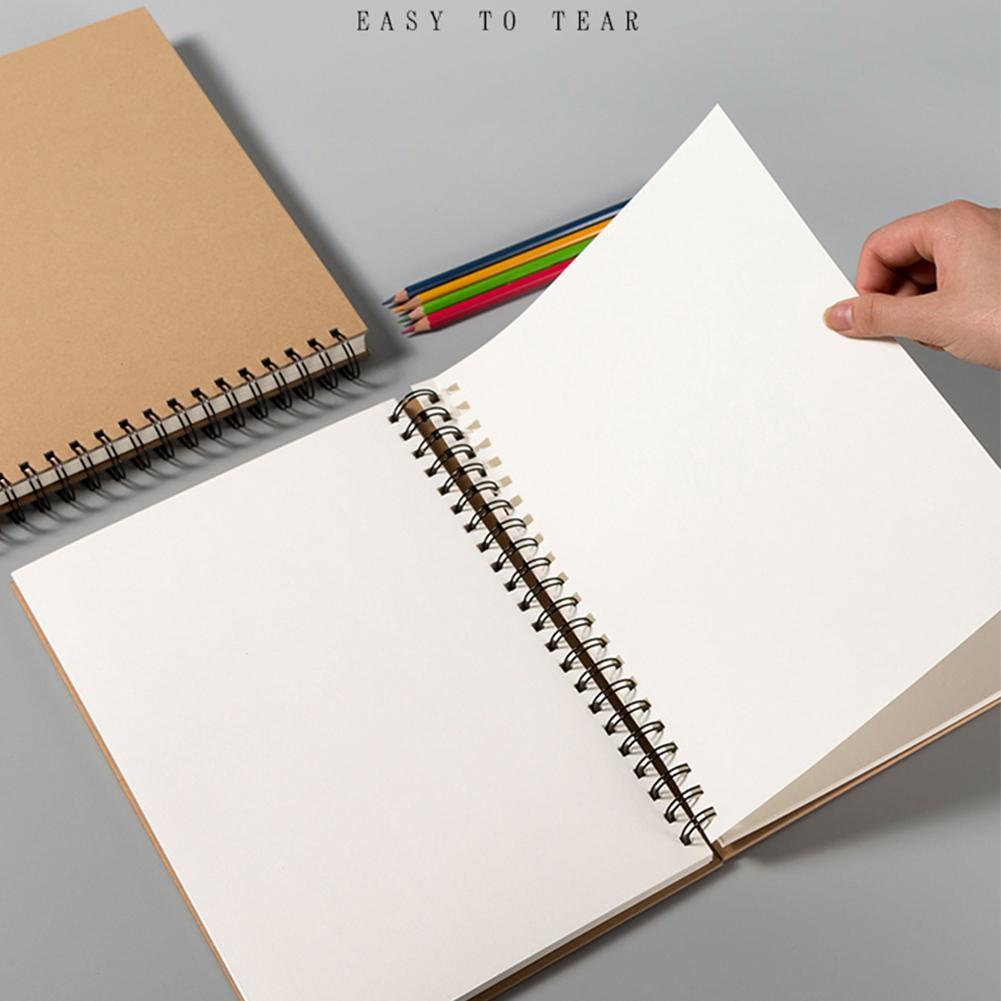 Cheap Retro Spiral Coil Sketchbook Kraft Paper Notebook Sketch Pad ...