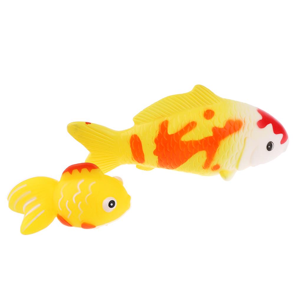 4pcs Float Rubber Goldfish Bathtime Squeaky Bath Toy Water Play Kids ...