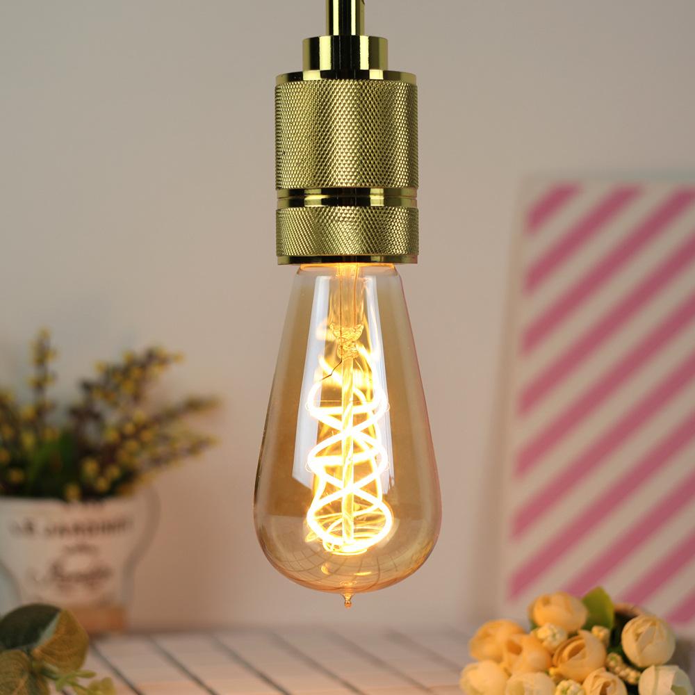 Buy 100V 4W Antique Bulb ST64 Tip Double Spiral LED Filament Warm Light ...