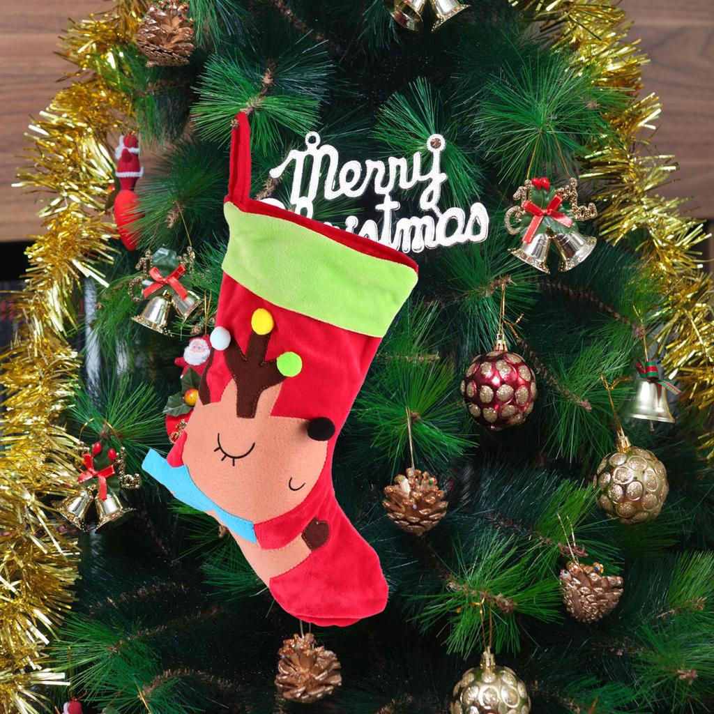 1pc Lovely Soft Fabric Santa Claus Sock Christmas Stockings Xmas Tree ...