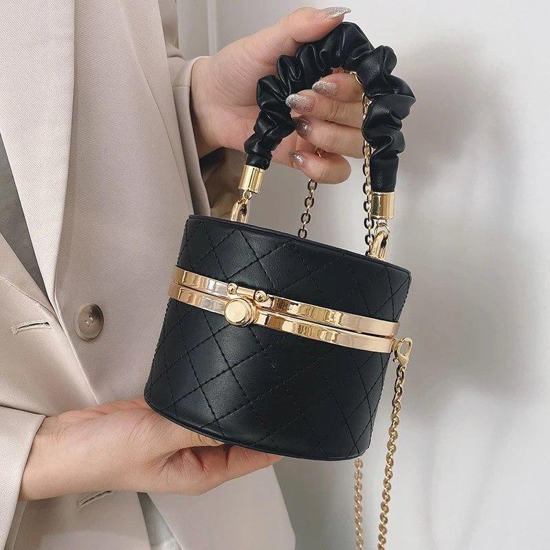 Buy Small Bucket Bags Women Pu Leather Designer Handbag Female Chain ...