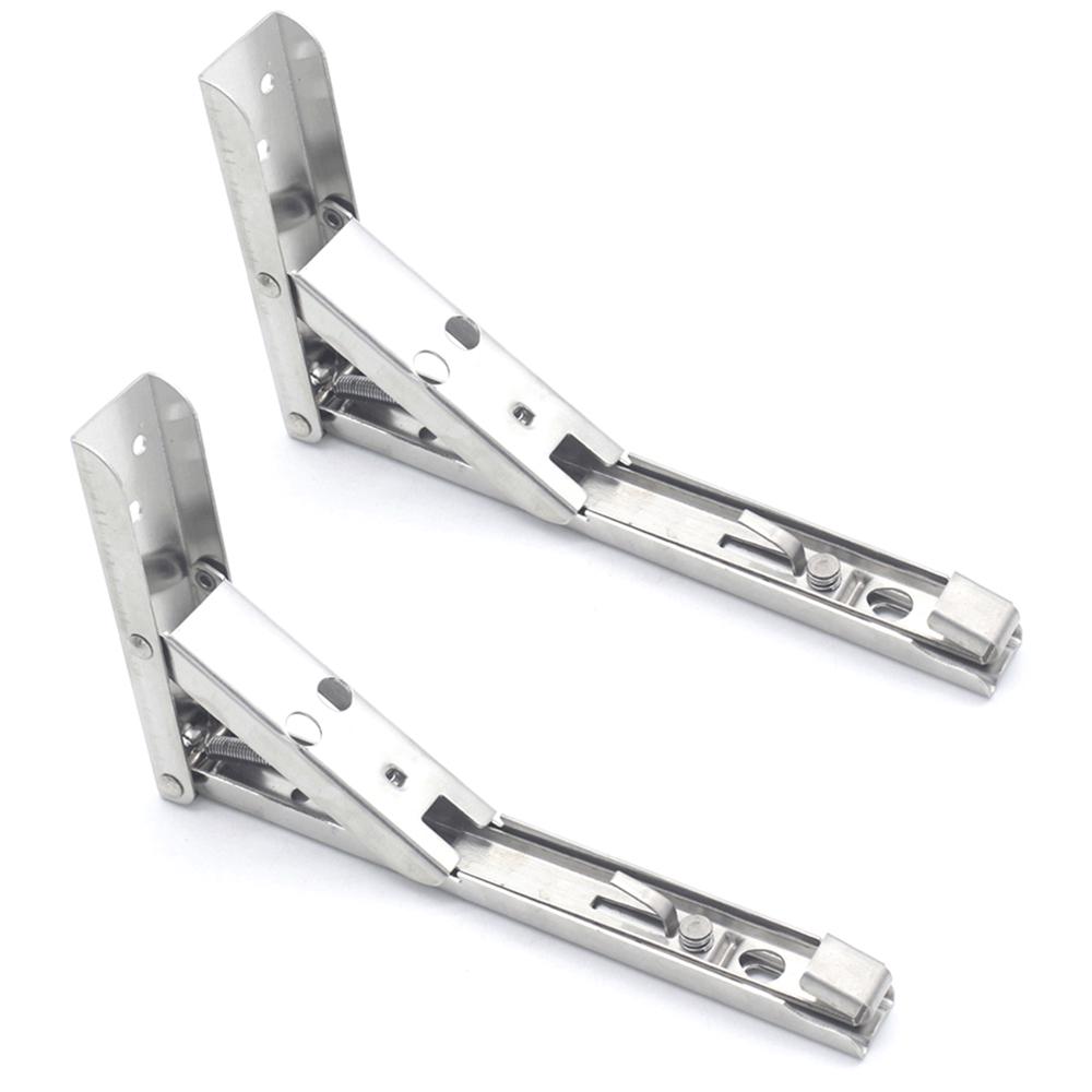 Buy 2Pcs Spring Design Wall Mount Stainless Steel Folding Triangle ...