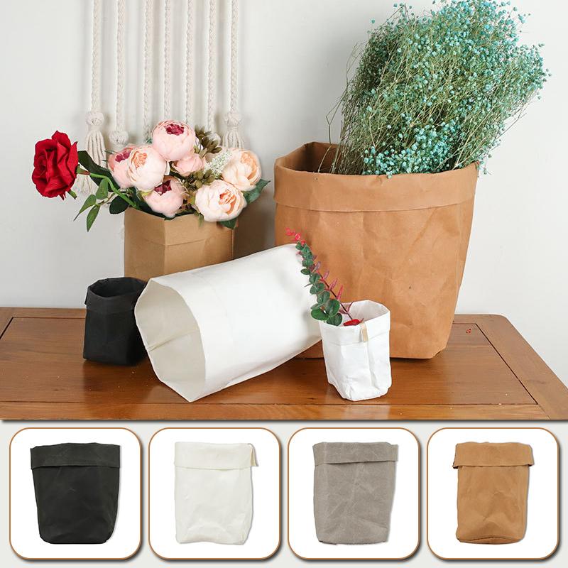 Buy 1PC Plant Flowers Pots Succulents Pot Washable Kraft Paper Bag ...