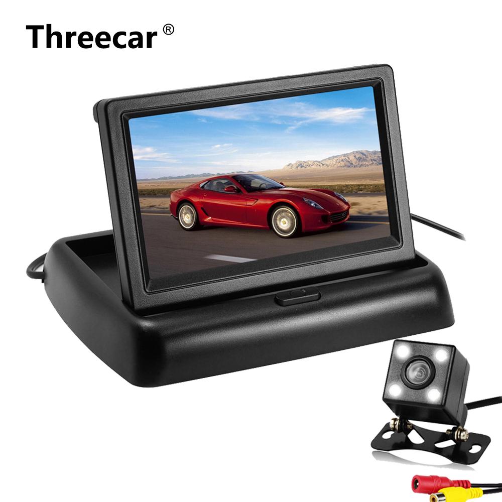 Security Tft Foldable Lcd Monitor 4.3" Foldable Car Rear View System ...