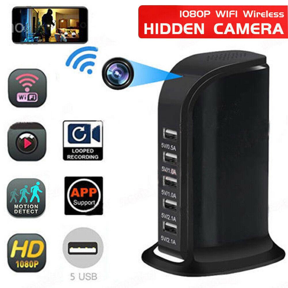 Buy 2.4G WiFi HD1080P Wireless Monitor Camera Socket 5USB Charger Cam ...