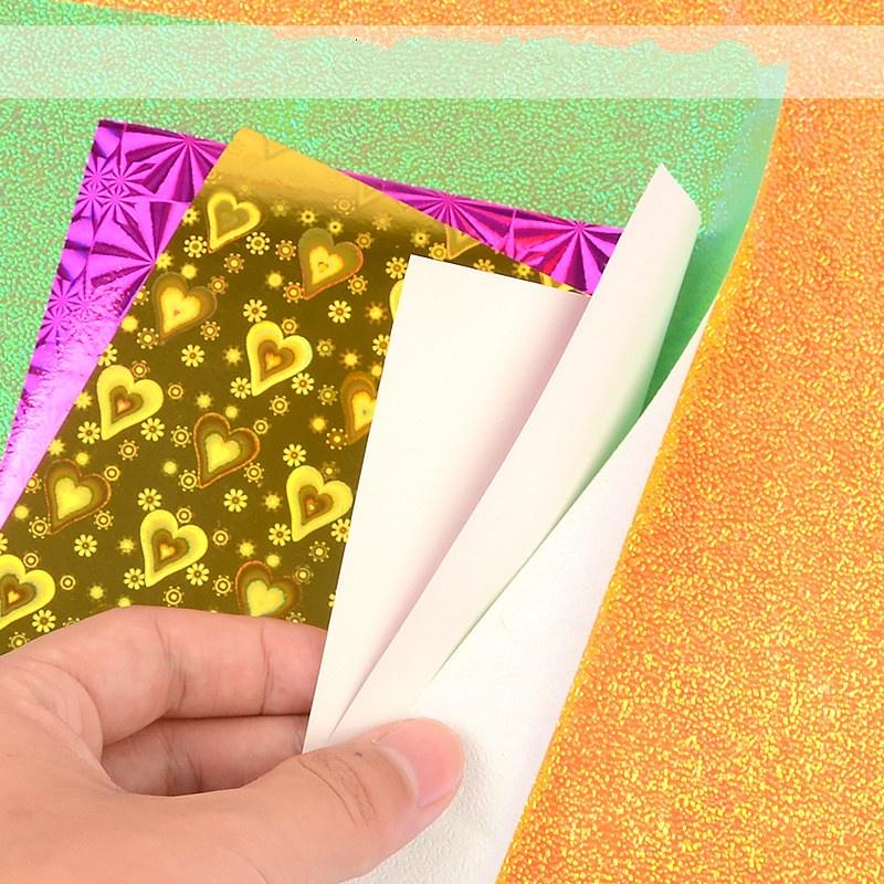 Buy 50pcs/set Square Origami Paper Single Side Shining Laser Folding ...