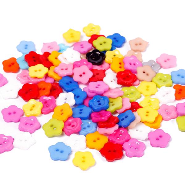 Buy 100pcs Creative Plastic Buttons Plum Blossom Flower Buttons Garment ...
