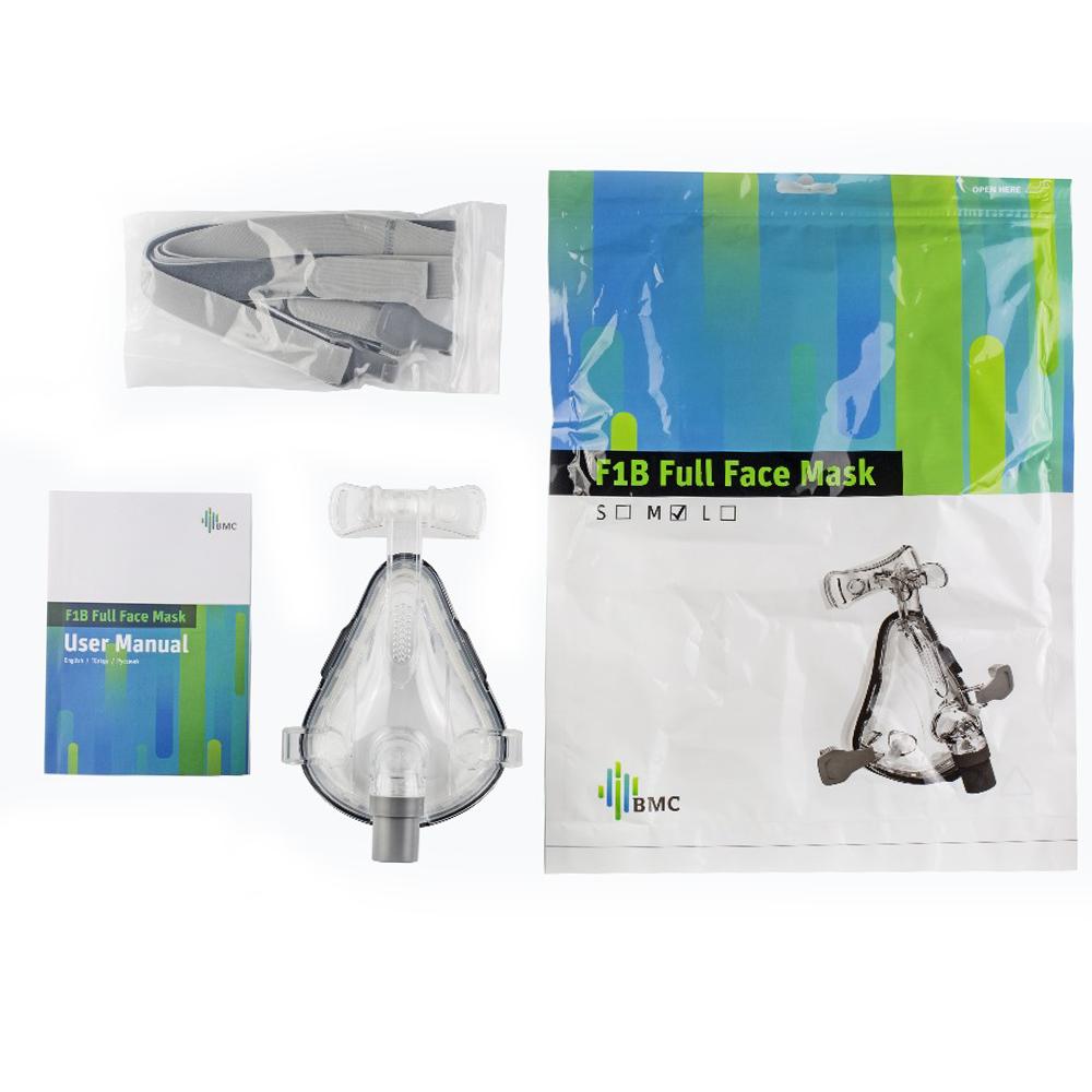 Buy BMC F1B Full Face Mask CPAP Auto CPAP BiPAP Mask Wish Headgear for ...