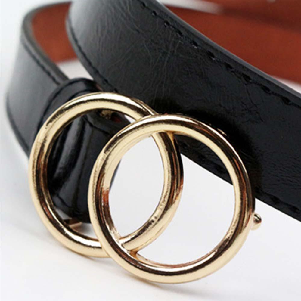 Buy Buckles Solid Color Girl Female Double Round Buckle Women ...