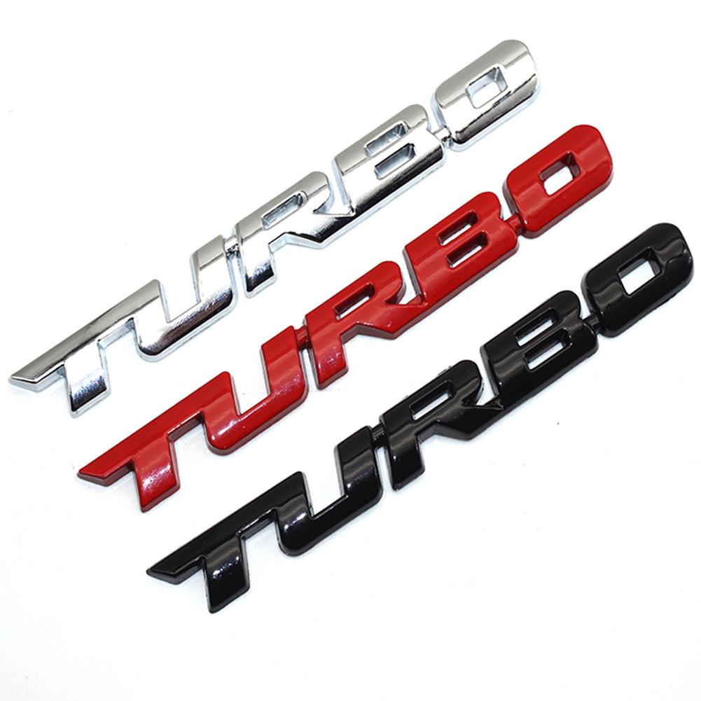 Buy Stylish TURBO Letter Metal Car Badge Sticker Adhesive Auto Stickers ...