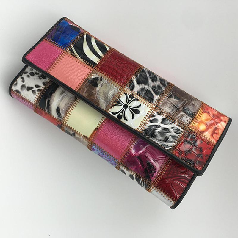 Buy Genuine Leather National Wind Three-fold Women Wallet at affordable ...