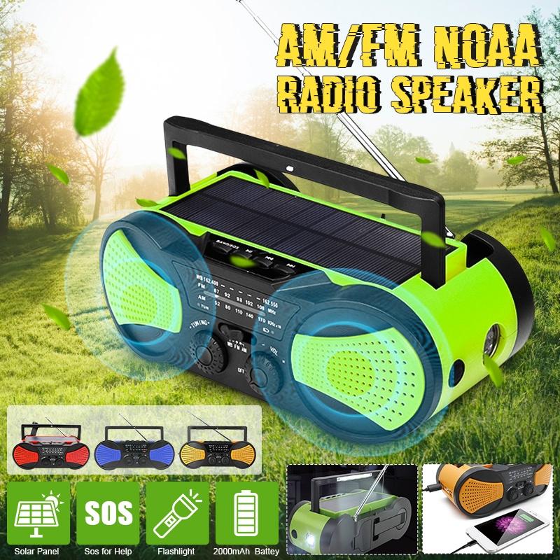 Buy Waterproof Portable Solar Emergency AM FM NOAA Weather Radio Mp3 ...