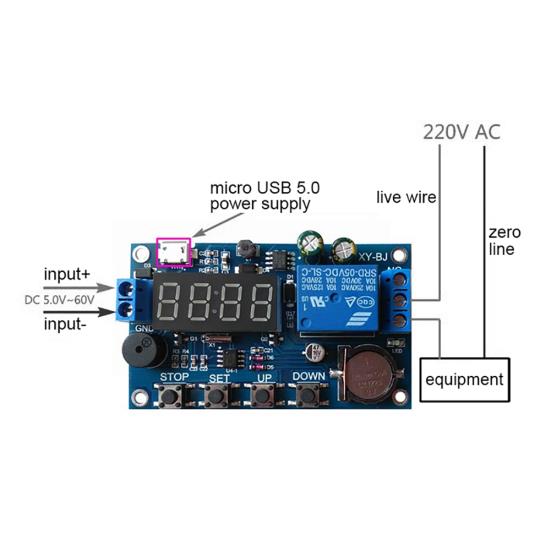 Buy DC 5-60V LED Display Real-time Timing Delay Electric Turn On/off ...