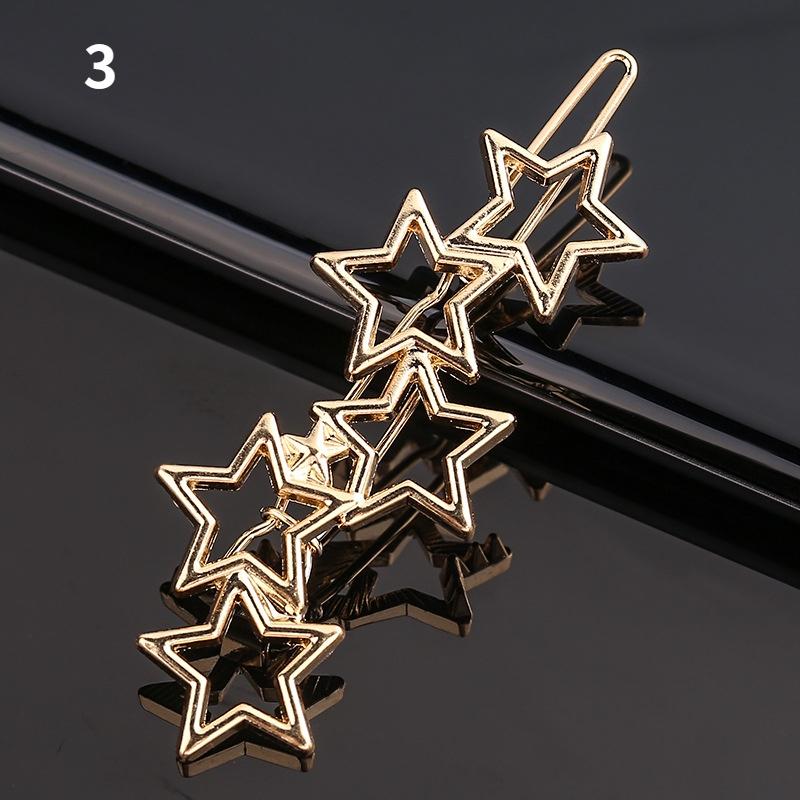 Buy Fashion Metal Love Heart Hair Clip Elegant Star Round Barrette for ...