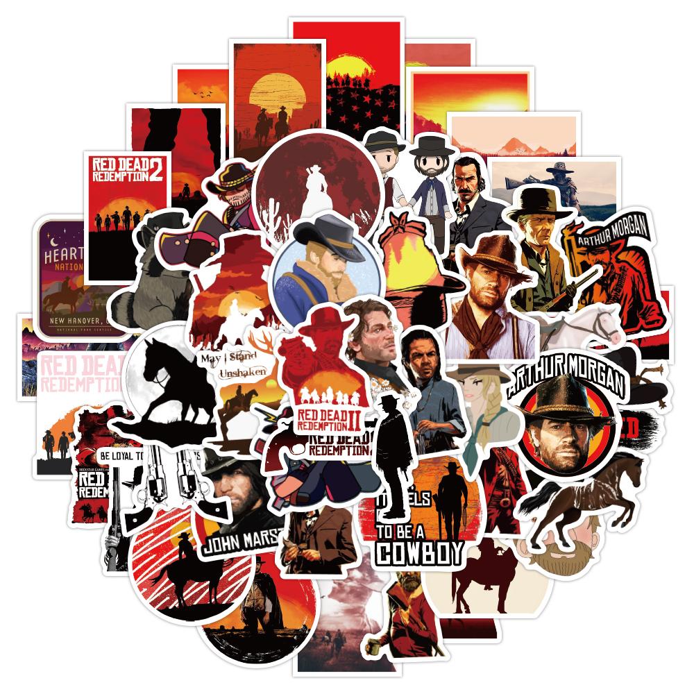 Kjøp 50PCs Kids Stickers Red Dead Redemption Game Stickers Waterproof ...