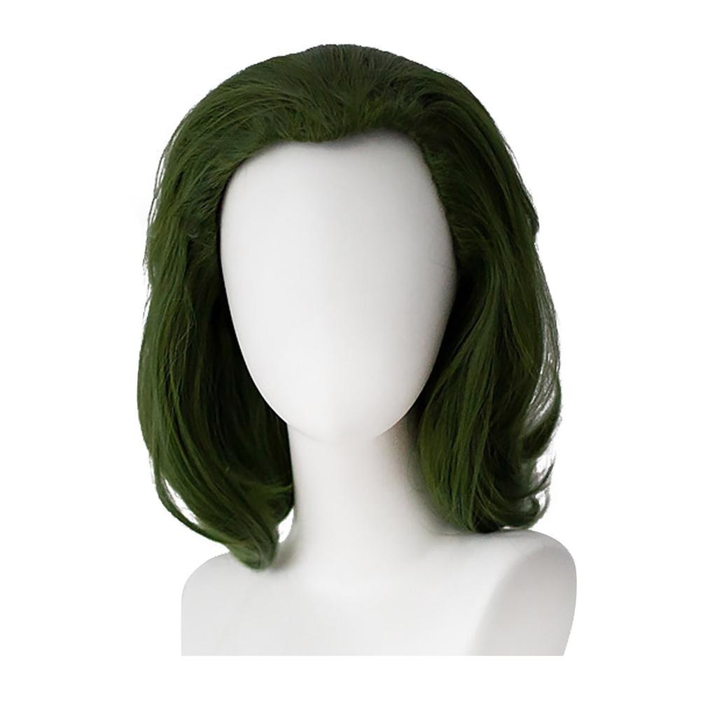 Buy 30cm Green Short Curly Hair Cos Wig Fiber Silk Wig Rose Inner Net ...
