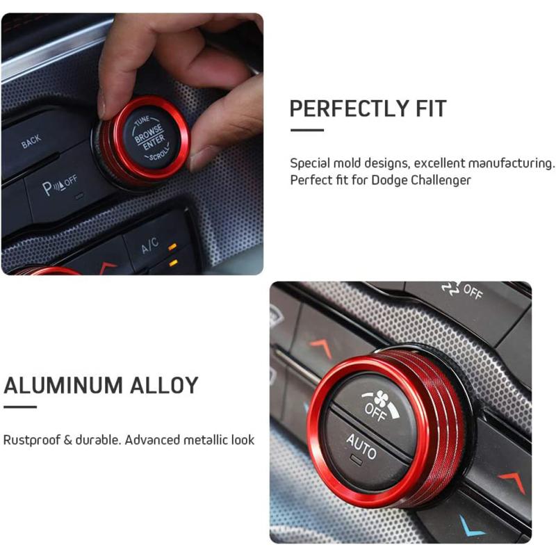 Cheap 3pcs Car Air Conditioning Button Trim Cover Aluminum Alloy Ac ...
