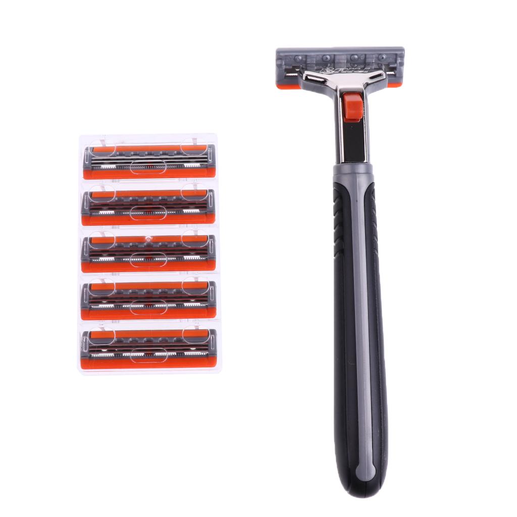 Buy Classic Men Shaving Razor Traditional Manual Shaver + 6 Blades at ...