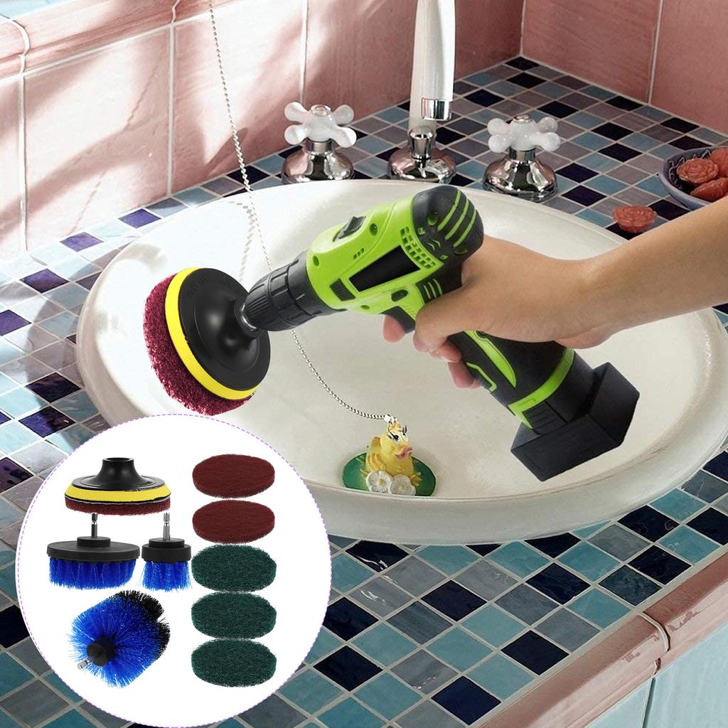 Buy 10pcs Power Drill Attachments Power Scrubber Brush Cleaning Kit for ...