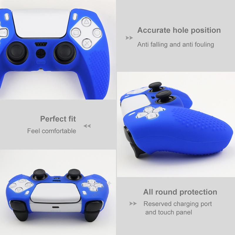Buy Soft Silicone Cover For PS5 Controller Accessories Rubber ...