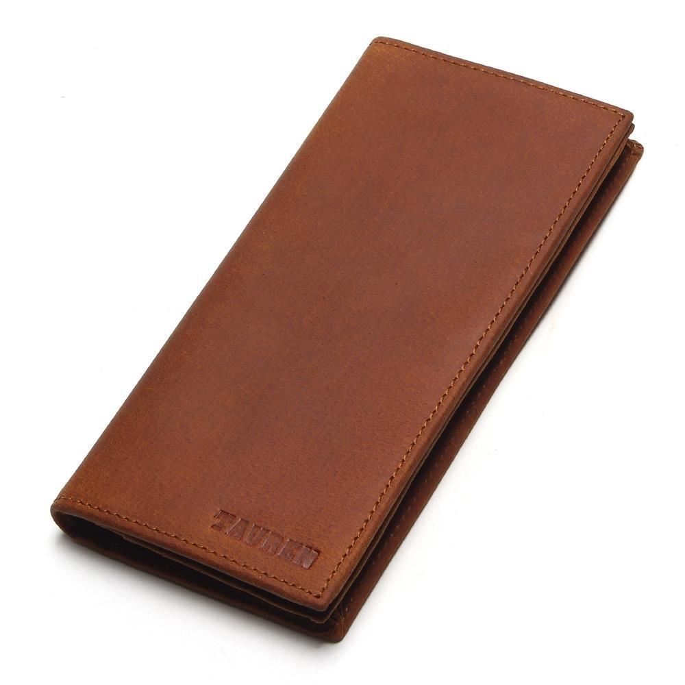 Buy TAUREN First Layer Cow Genuine Leather Wallet Men Bifold Zipper ...