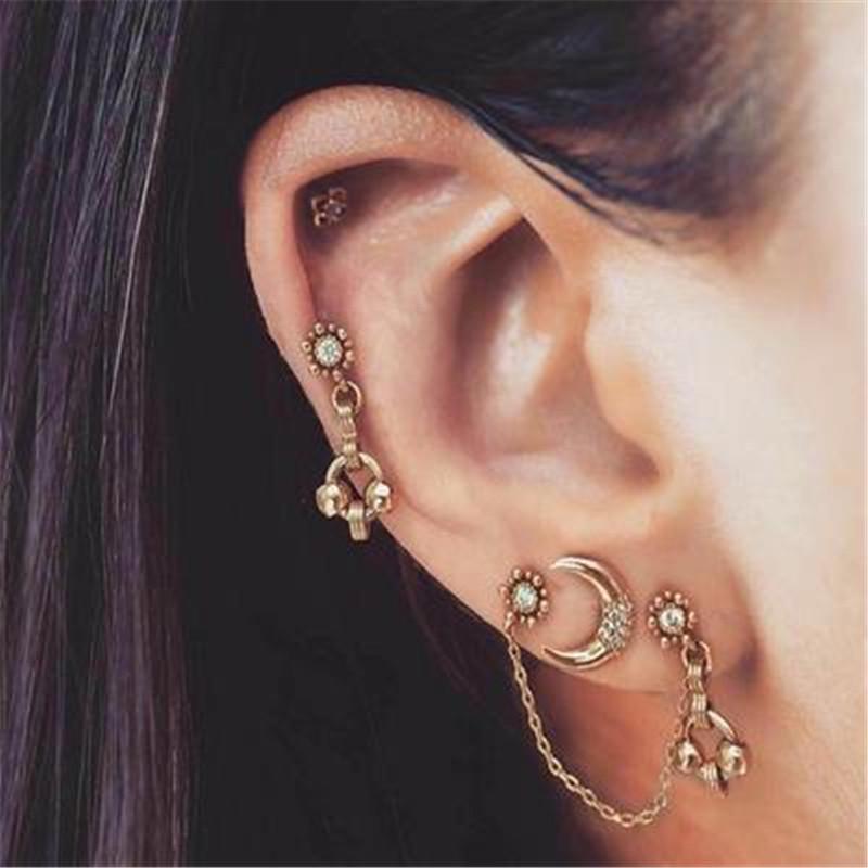 Satın alın 3pcs / Set Exquisite Moon Flower Round Pendant Earring Set ...
