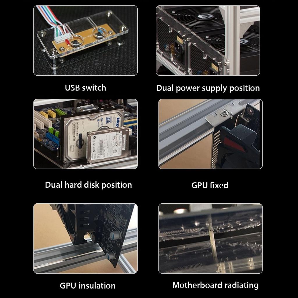 Buy Top Quality 6 GPU Mining Rig Aluminum Case Without Fans Open Air ...