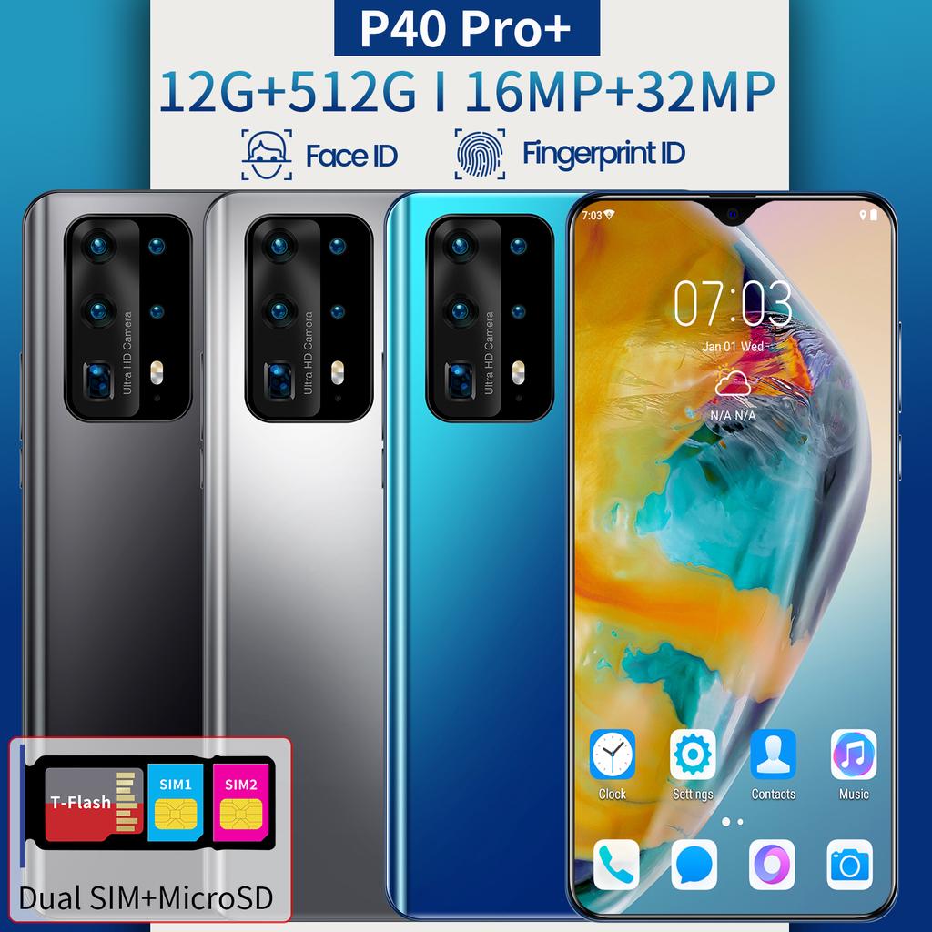 Buy P40 Pro 12GB RAM 512GB ROM Dual SIM Card Smart Phone Mobile Phones ...
