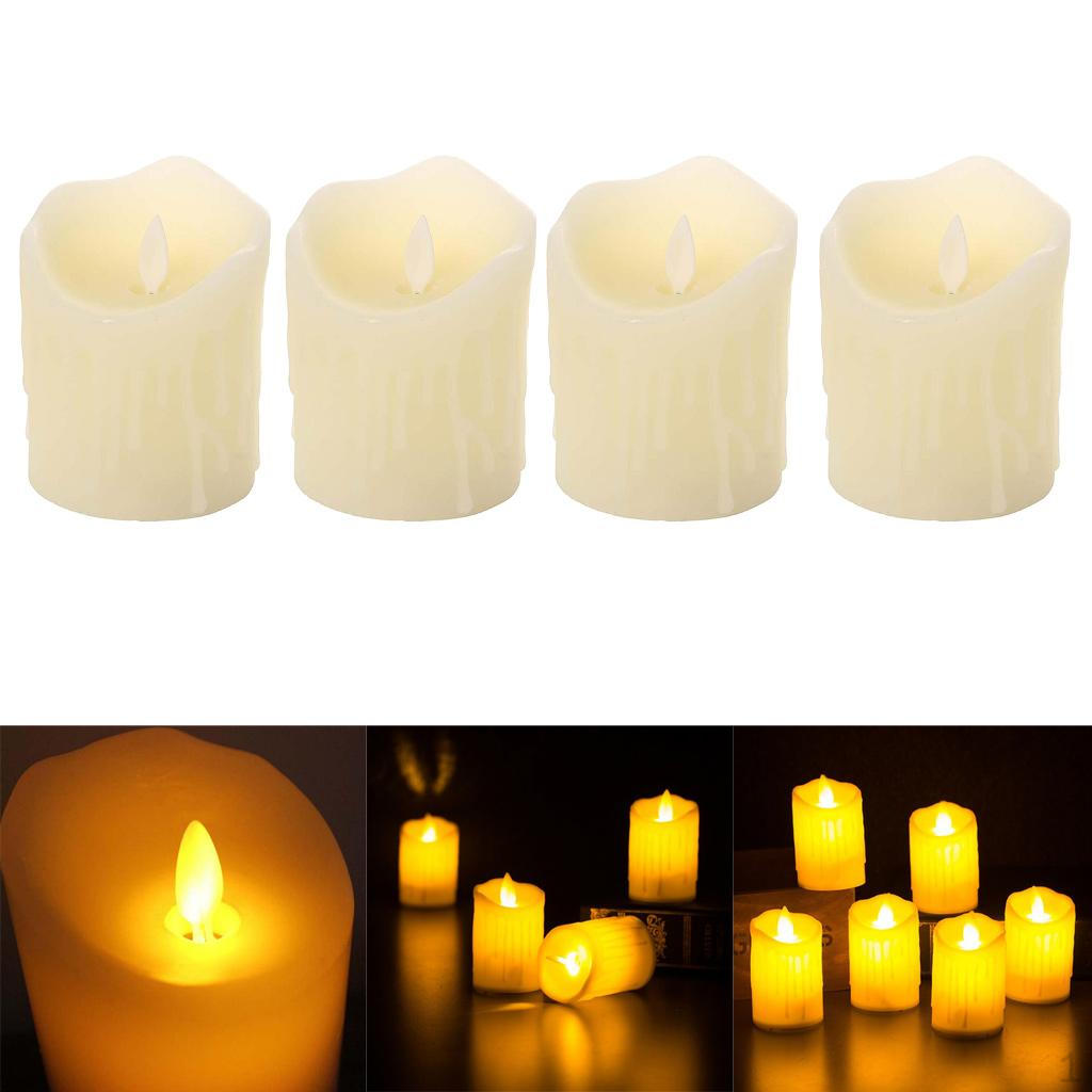 Buy 4pcs Swinging Flame Battery Powered Realistic Flameless LED Candle ...
