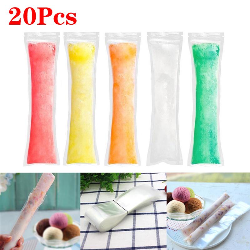 Buy 20Pcs Ice Cream Ice Stick Self-sealing Bags Snack Food Maker ...
