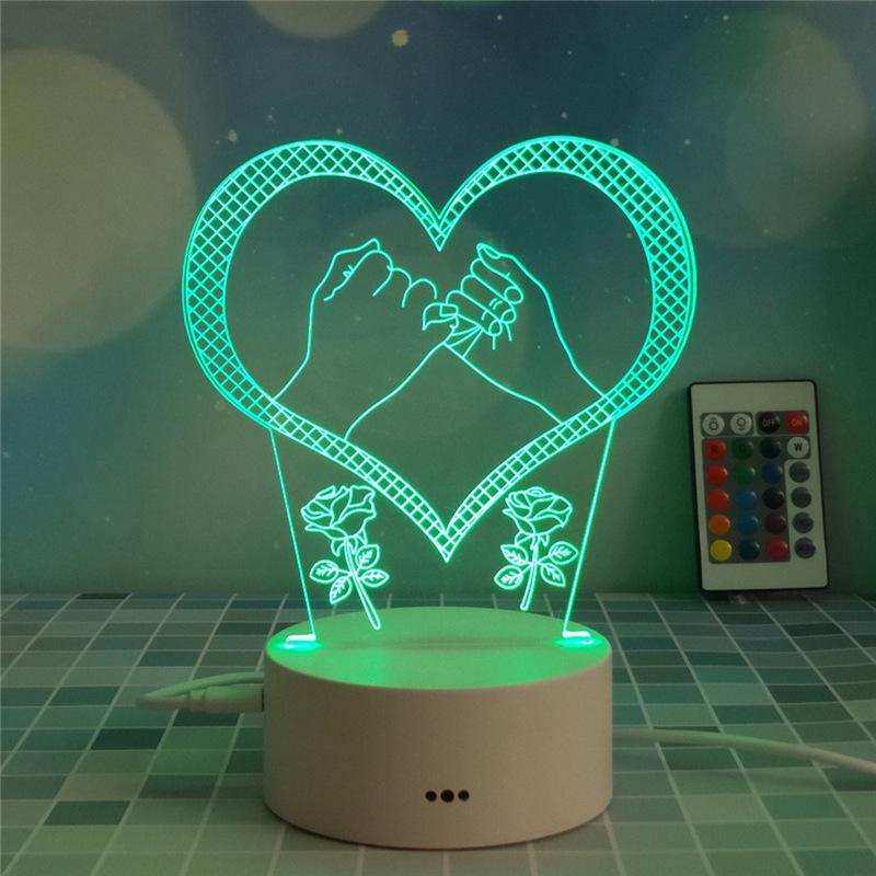 Buy Multiple Patterns 3D Colors Changeable Night Light Bedside Lamp ...