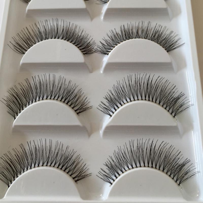 Buy Dagu 5 Pairs Natural Sparse Cross Black False Fake Long Eyelashes ...