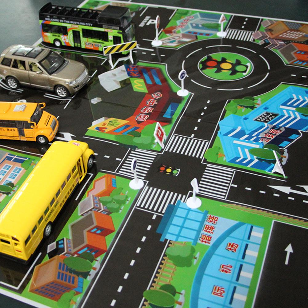 70*70cm Useful Simulate Traffic Road Street Scene Map PVC Kid Floor ...
