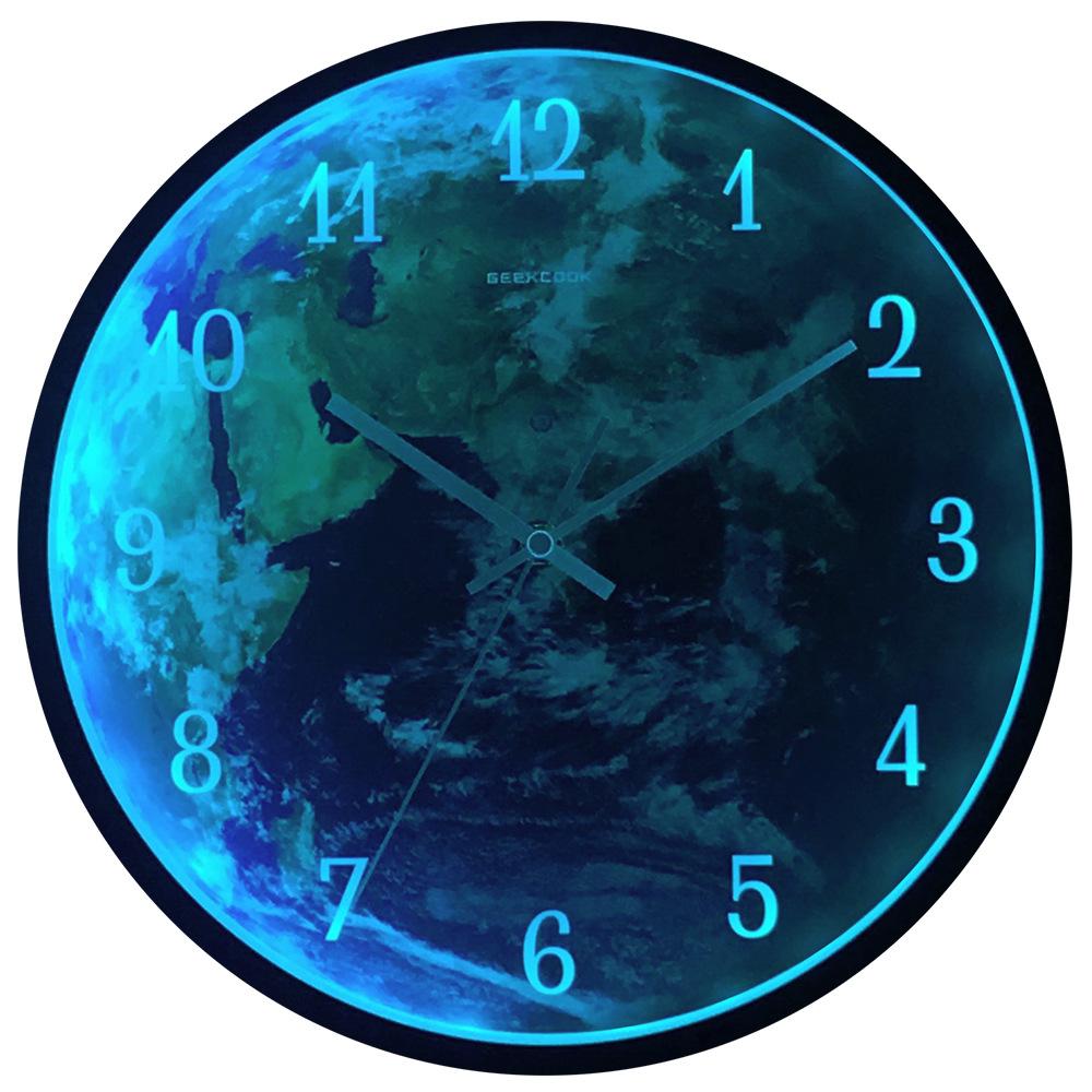Buy 12-inch Blue Moon LED Luminous Voice-activated Wall Clock, European ...
