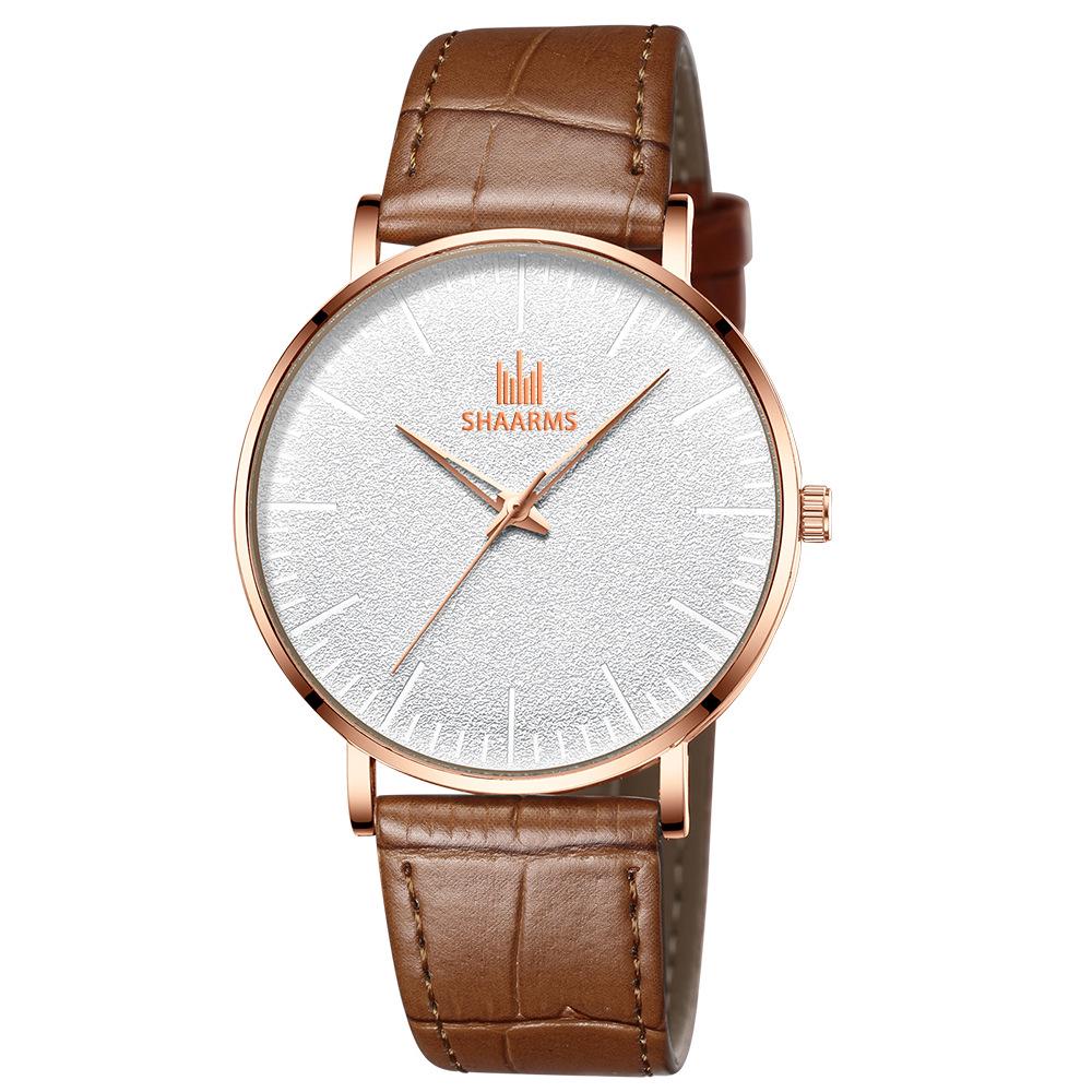 Men'S Watch Fashion Simple Quartz Watch Men'S Glamour Leather Casual ...