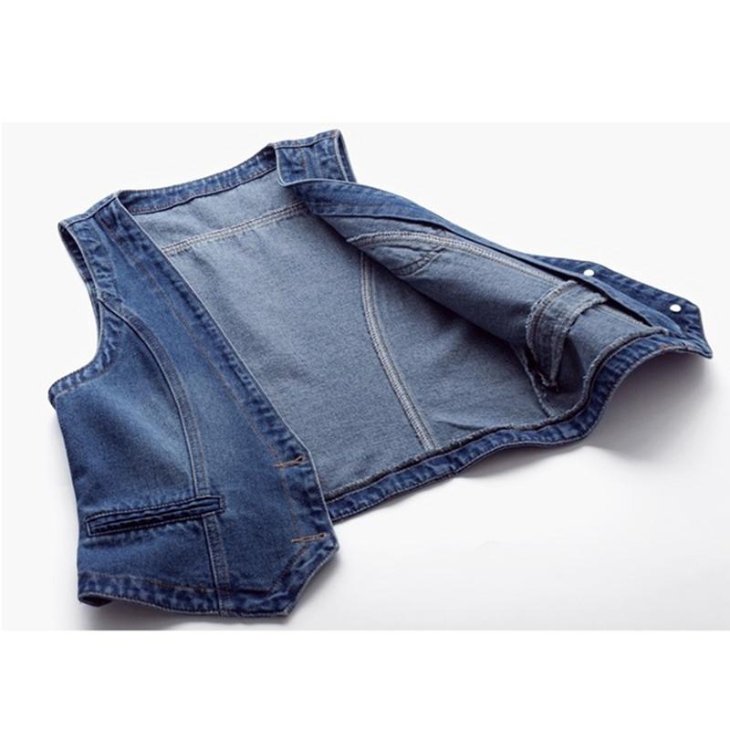 Vintage Denim Waistcoat Jacket Spring New Short Slim Sleeveless Coat ...