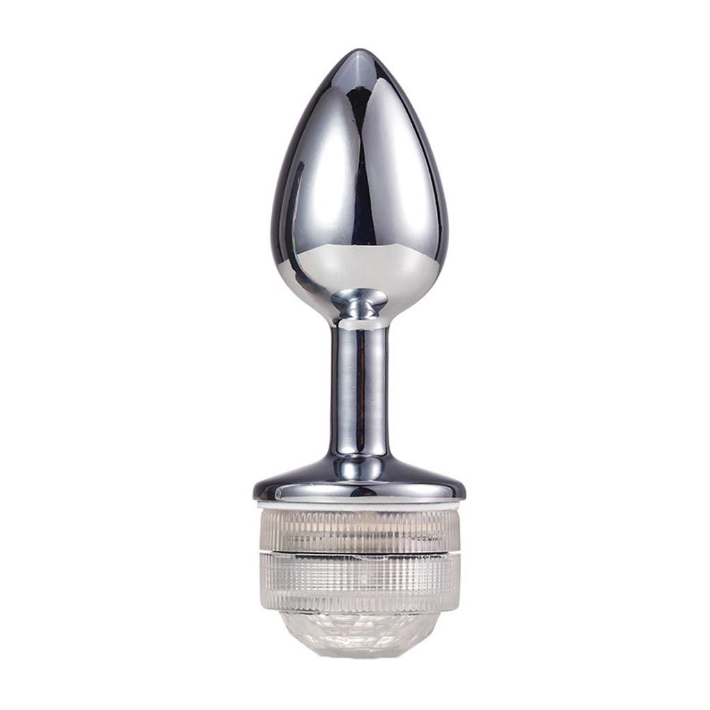 Buy Colorful LED Base Metal Anal Butt Plugs Alan Prostate Massager Plug ...