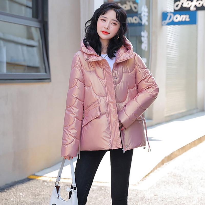 Buy Winter Thicken Warm Short Parka Women Solid Bright Color Loose ...