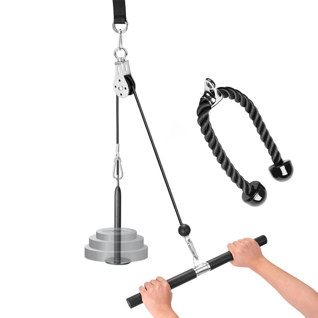 DIY Pulley Rope Fitness System Self Made Fitness Apparatus Strength ...