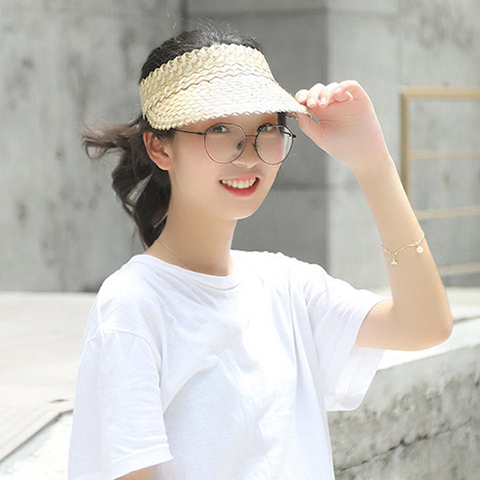 Satın alın Women Without Top Visor Caps Summer Natural Straw Hats ...