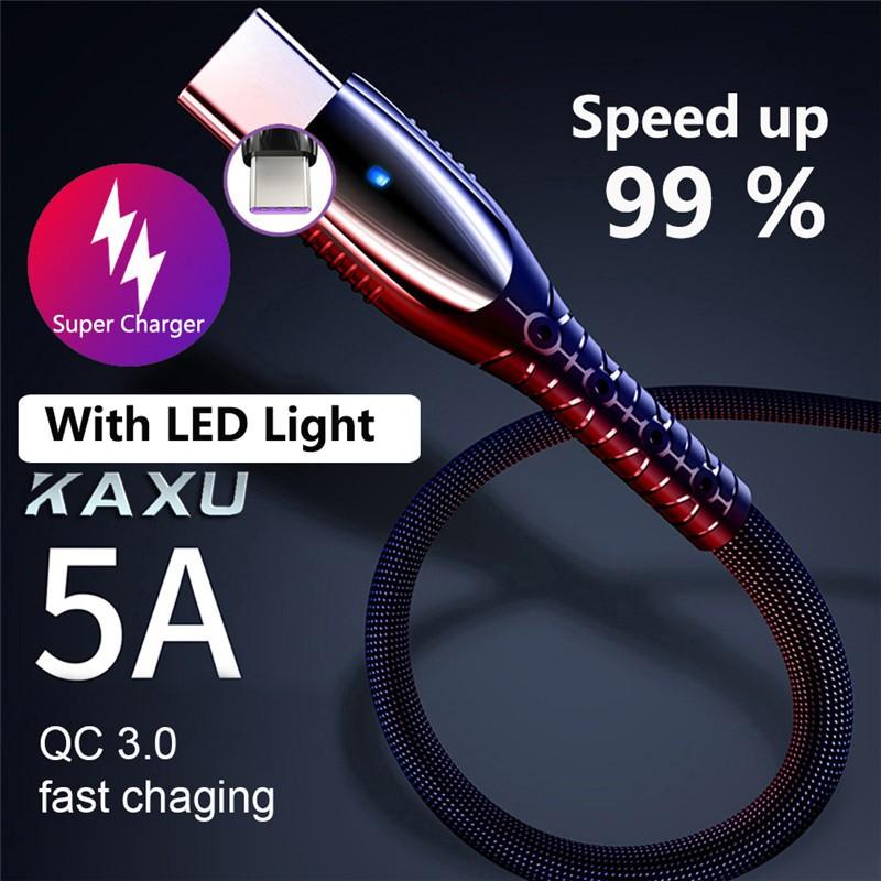 Buy Carregador Rápido 5A Luz LED Micro USB/Tipo C Carregamento QC 3.0 ...