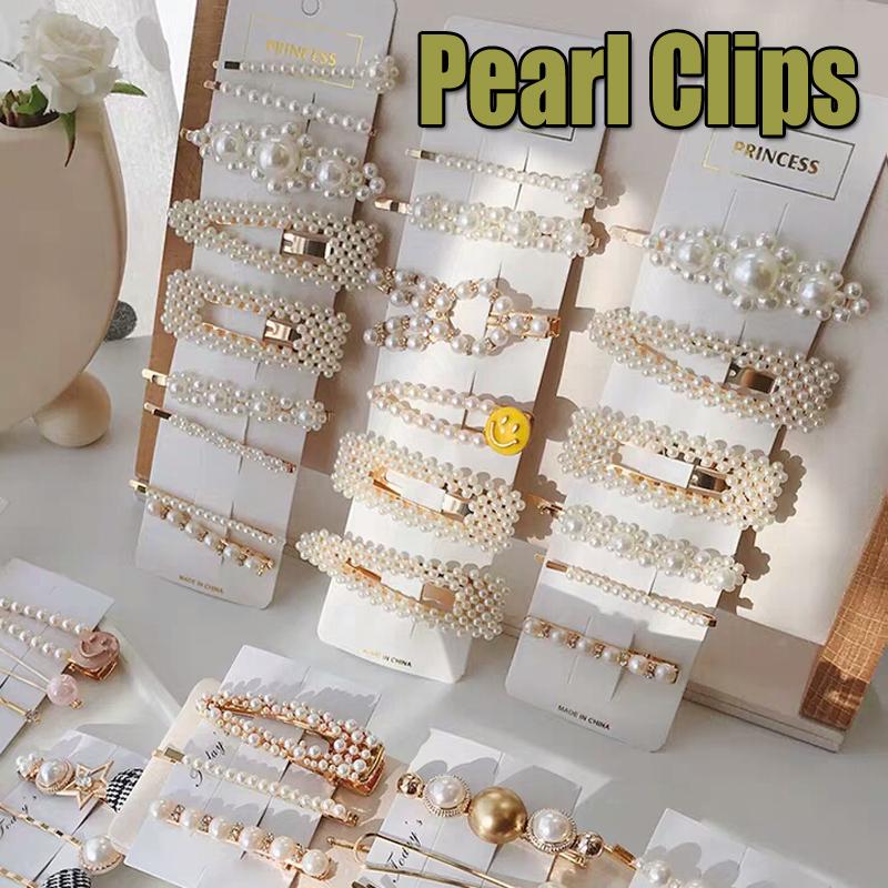 Buy Handmade Pearl Imitation Pearls Women's Fashion Clips Girls Sweet ...