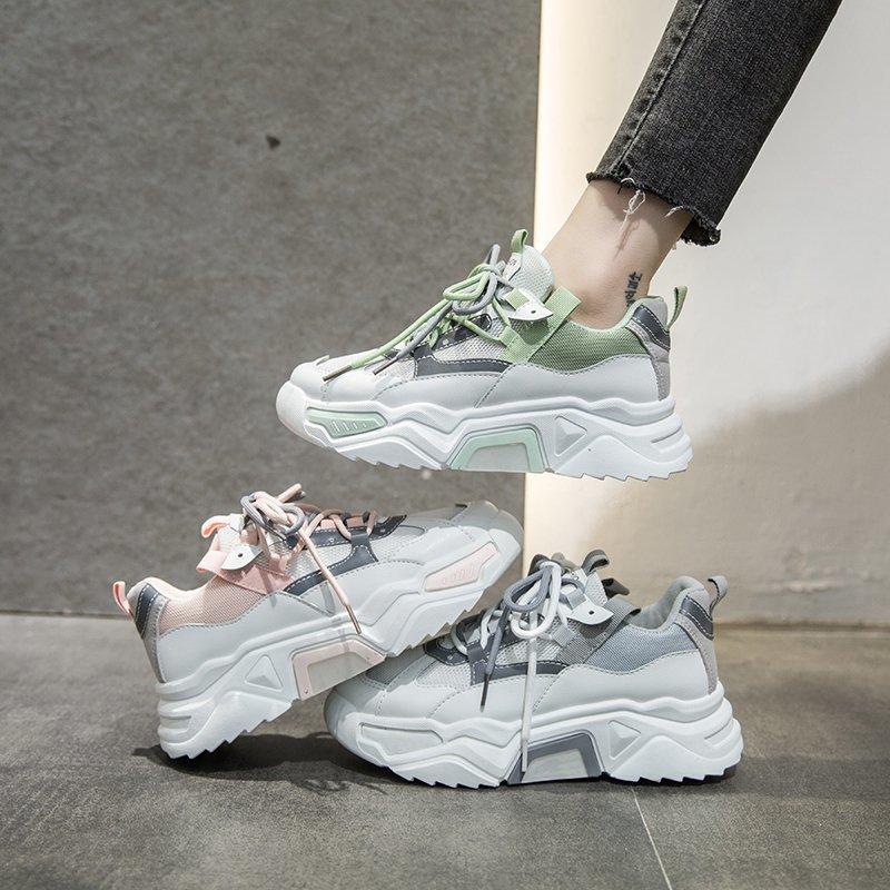 Satın alın Women 'S Vulcanized Shoes Fashion Running White Mesh ...