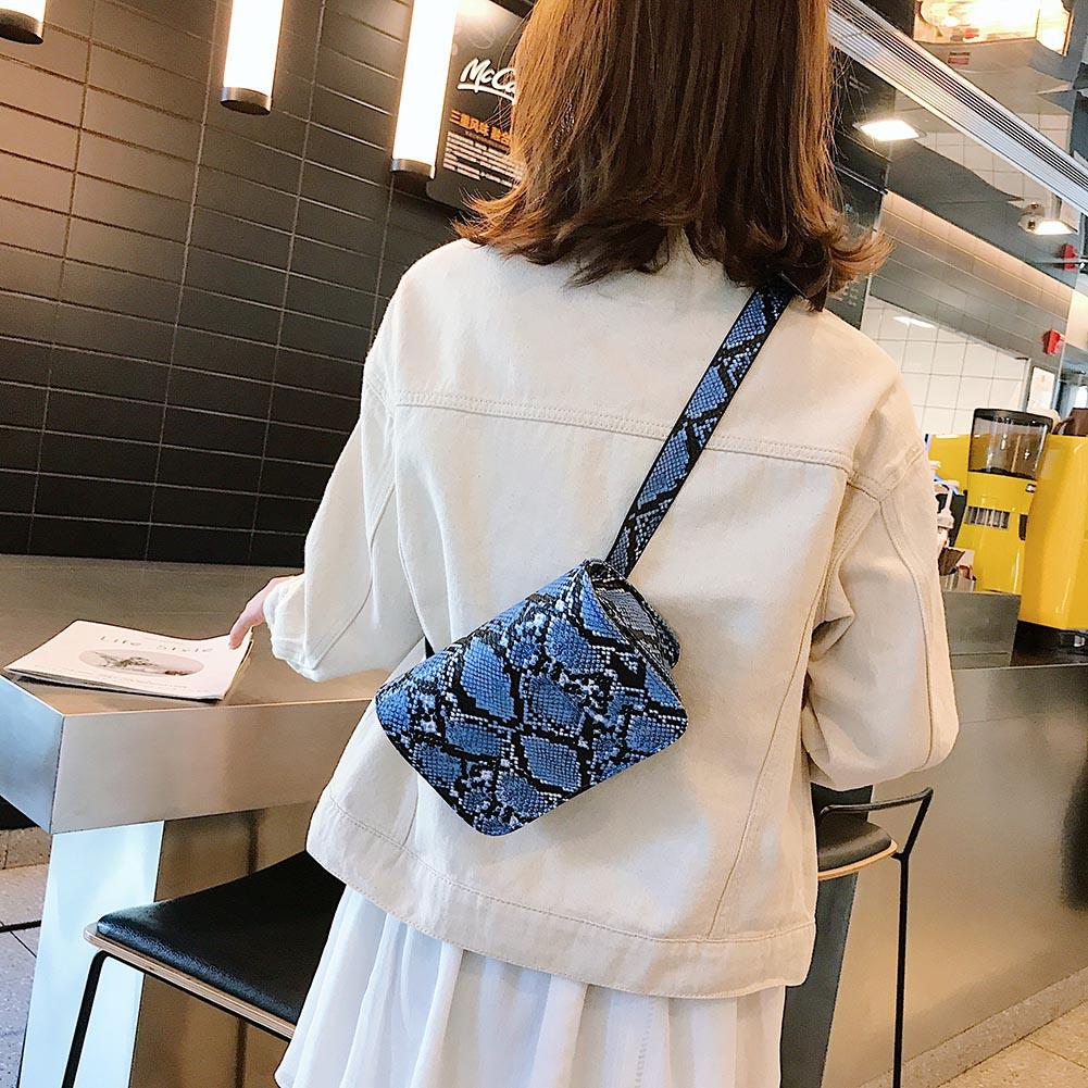 Buy Snake Print Flap Waist Bags Women Small Leather Serpentine Fanny ...